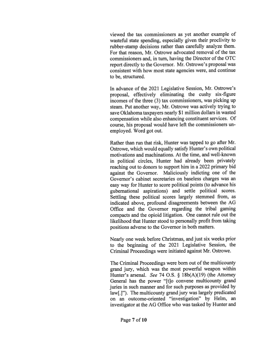 The McCarville Report » Ostrowe Files $60 Million Tort Claim Against ...